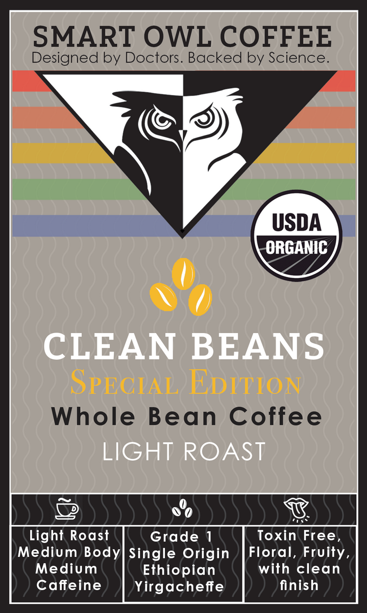 Clean Beans Line: Whole Bean Organic Coffee | Smart Owl Coffee